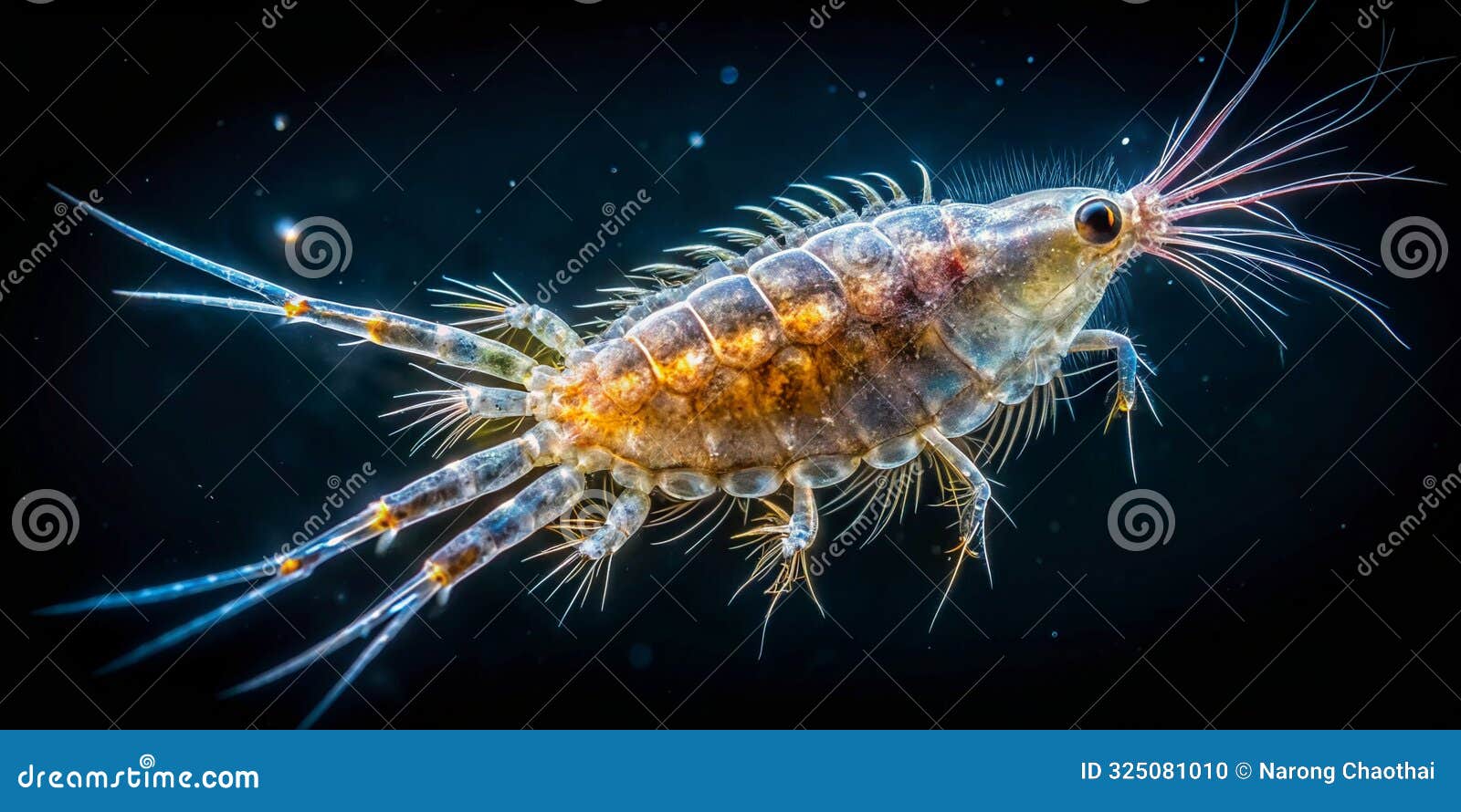 Copepod from a Reef Aquarium Under the Microscope (maxillopoda ...