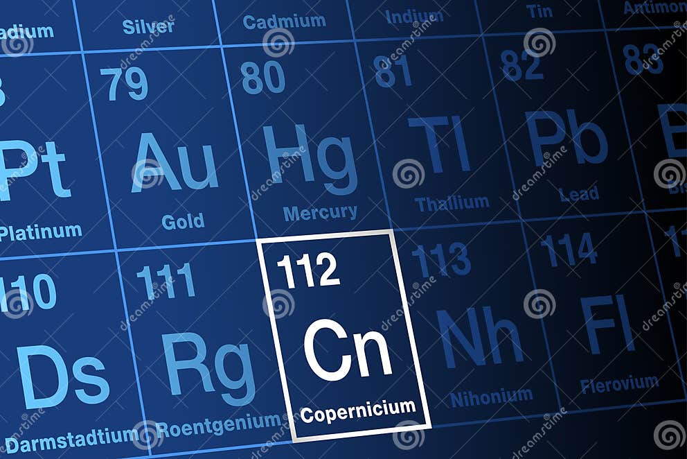 Copernicium on Periodic Table of the Elements, with Element Symbol Cn ...