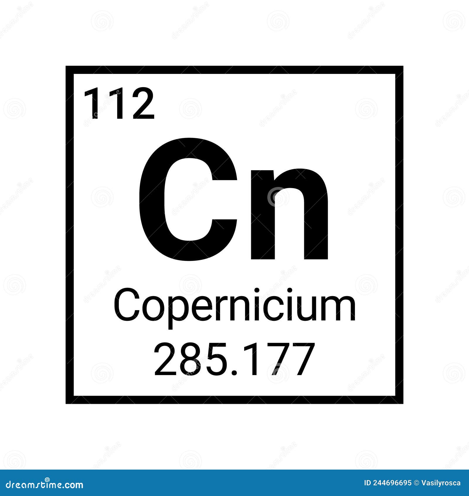 Copernicium Science Table Atomic Element Symbol Chemical Sign Stock ...