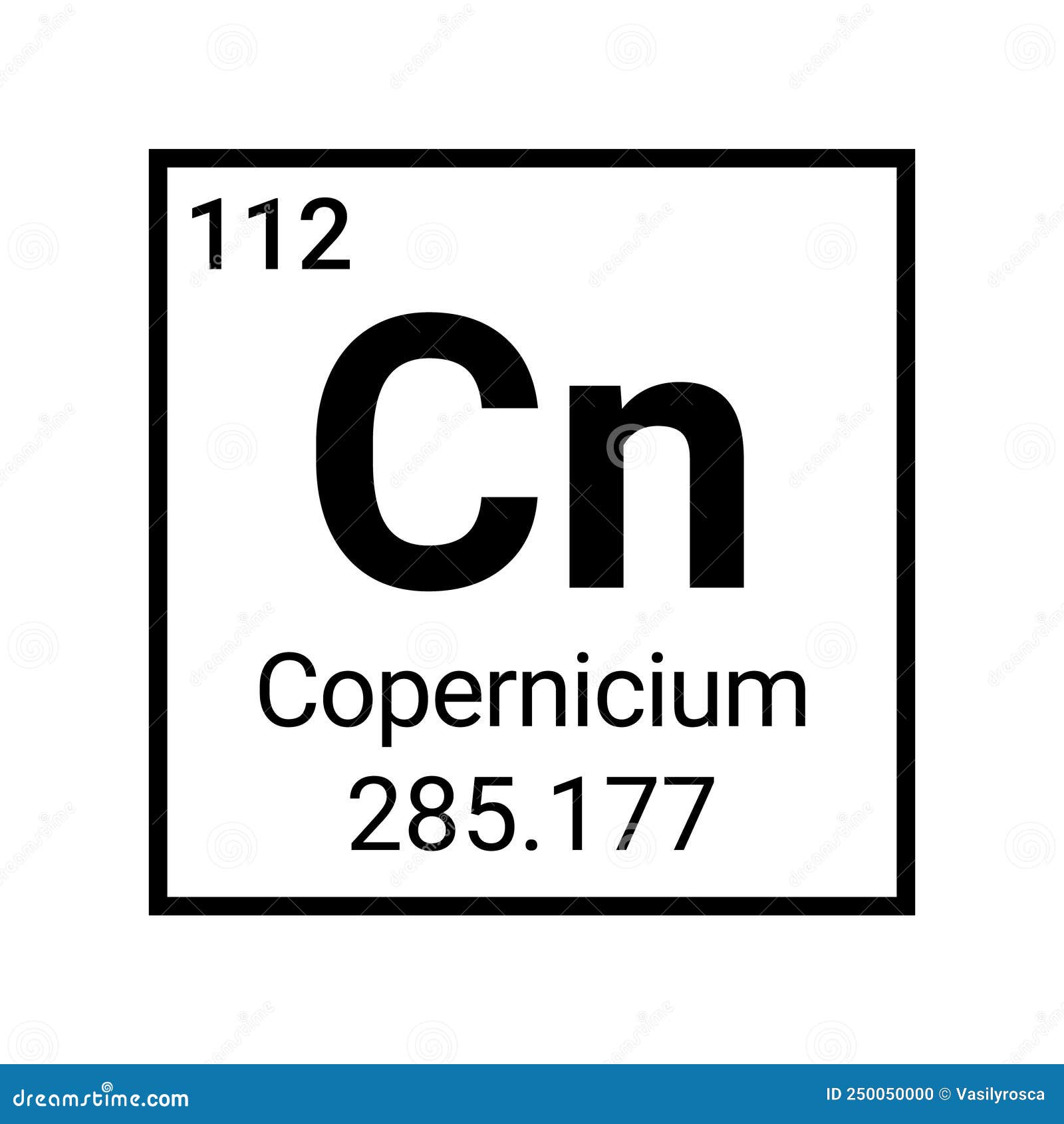 Copernicium Science Table Atomic Element Symbol Chemical Sign Stock ...