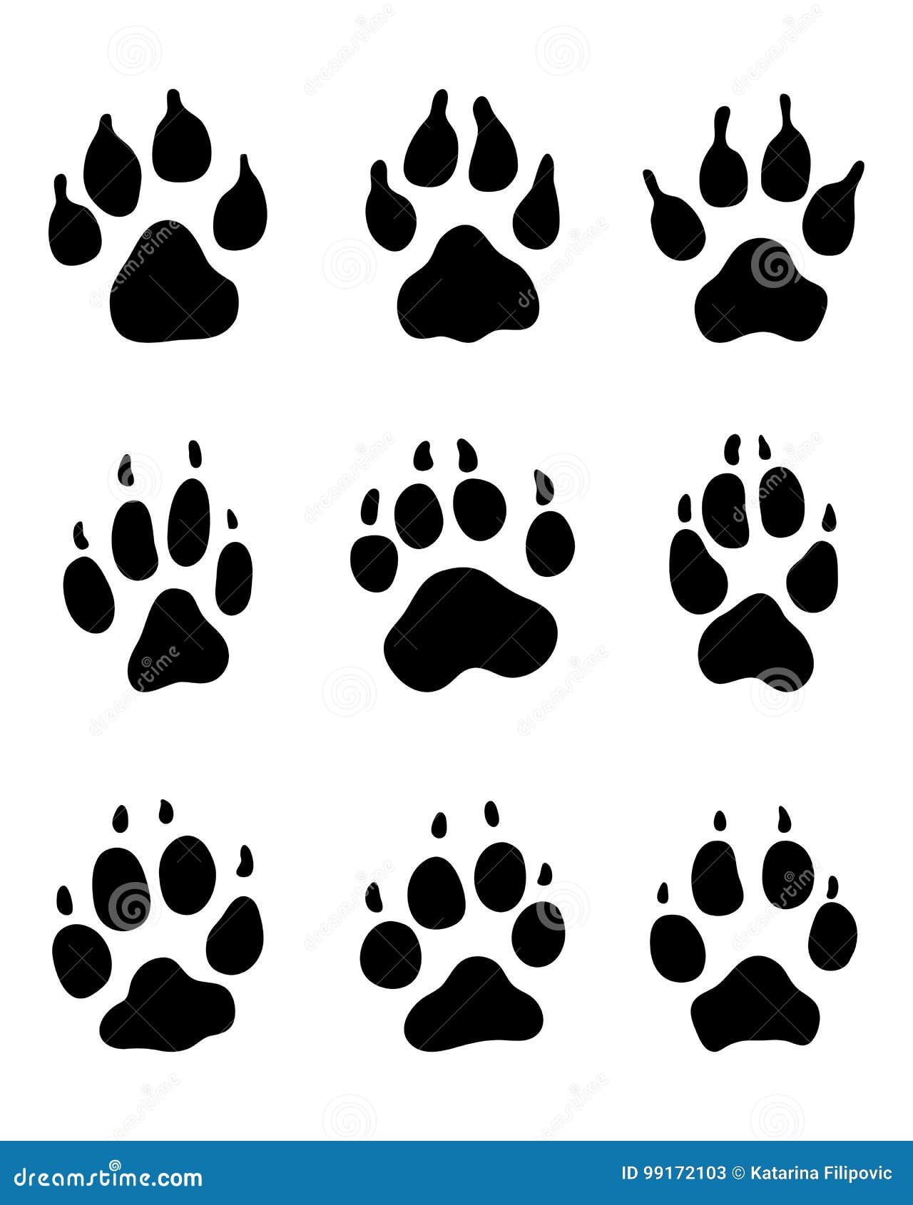 Copie des pattes de chiens illustration stock. Illustration du trace ...