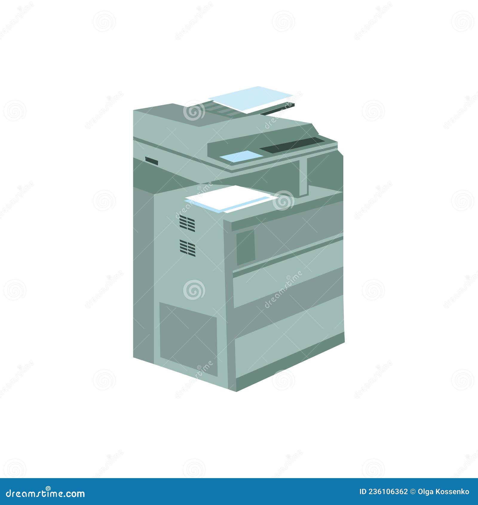 A Copier. a Copy Machine. Flat Style Stock Vector - Illustration of ...