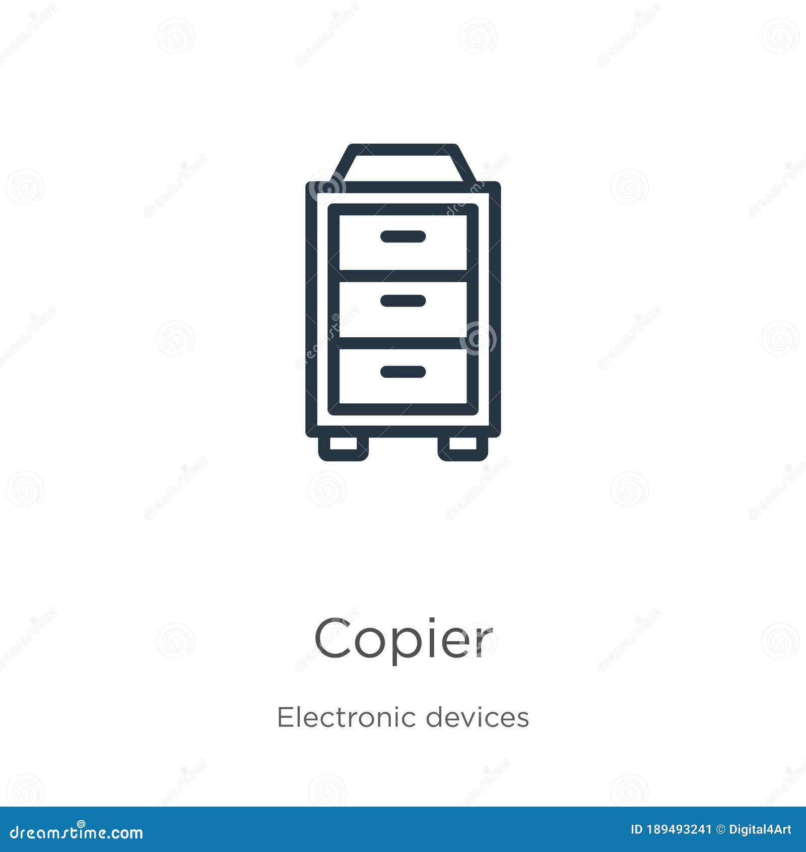 Copier Icon. Thin Linear Copier Outline Icon Isolated on White ...
