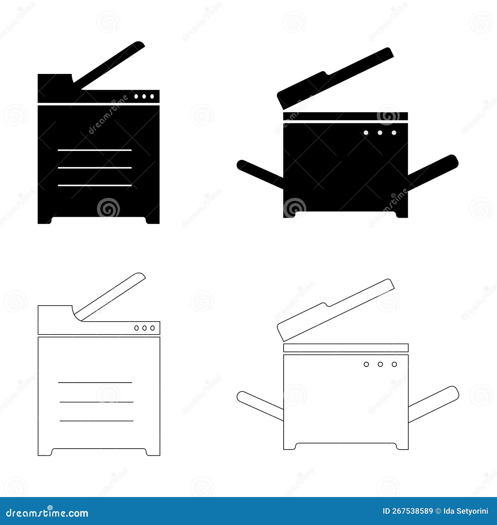 Copier icon vector stock illustration. Illustration of electronic ... Copier icon vector stock illustration. Illustration of electronic ...
