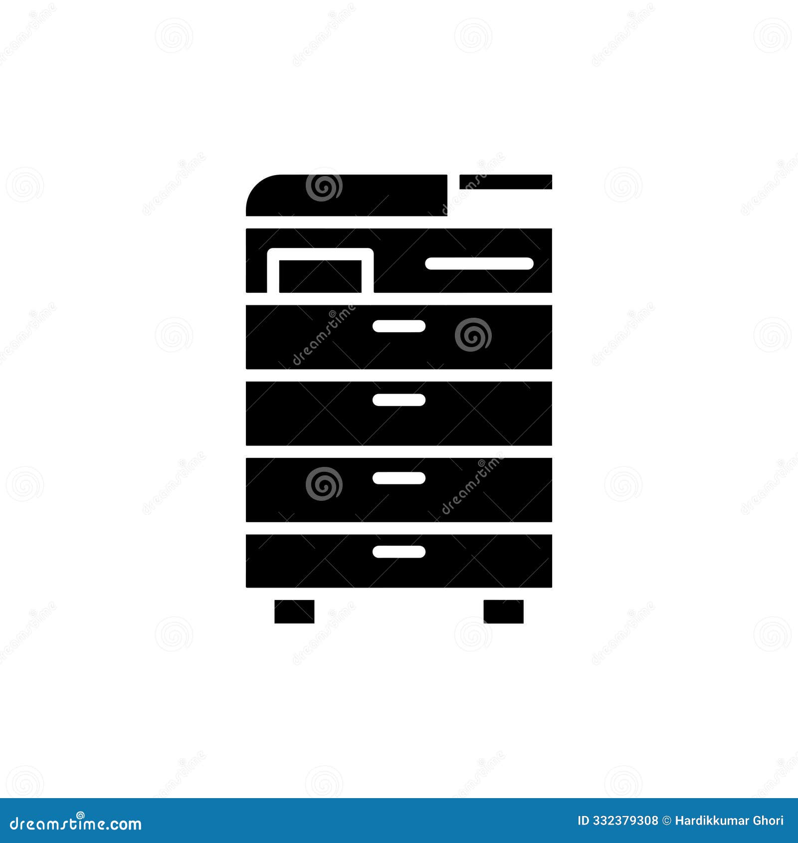 Copier Line Icon Isolated on White Background Stock Illustration ...