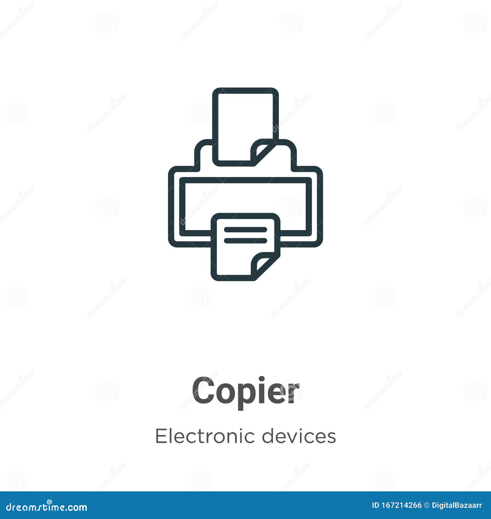 Copier Outline Vector Icon. Thin Line Black Copier Icon, Flat Vector ...