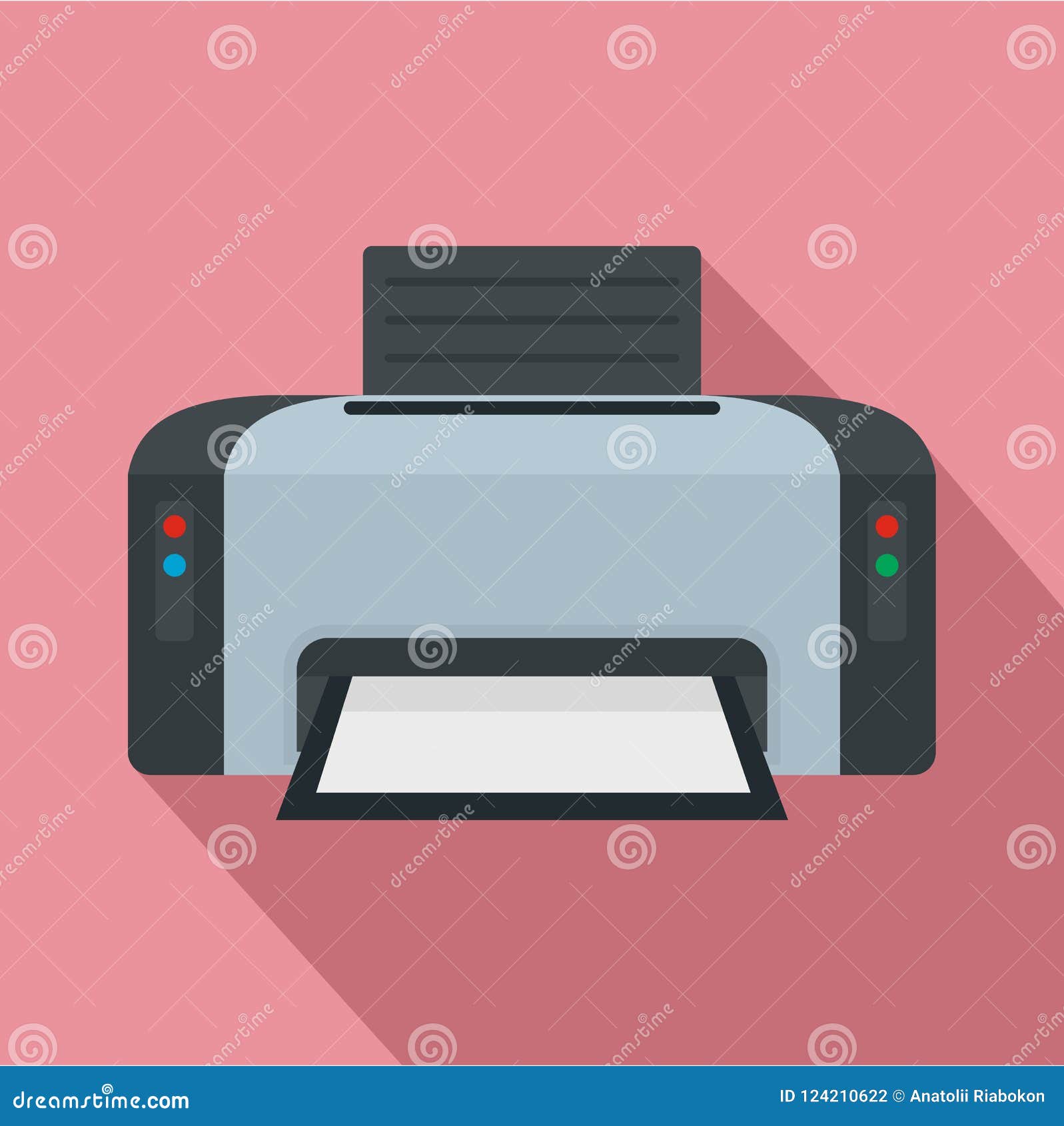 Copier Printer Icon, Flat Style Stock Illustration - Illustration of ...