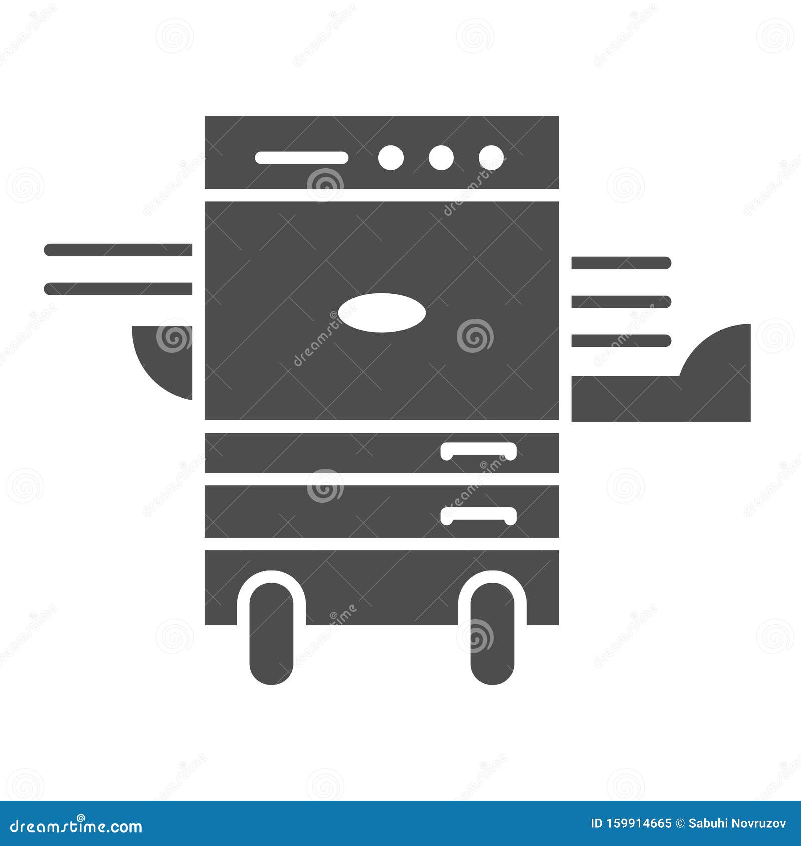 Copier Printer Solid Icon. Multifunction Laser Printer Vector ...