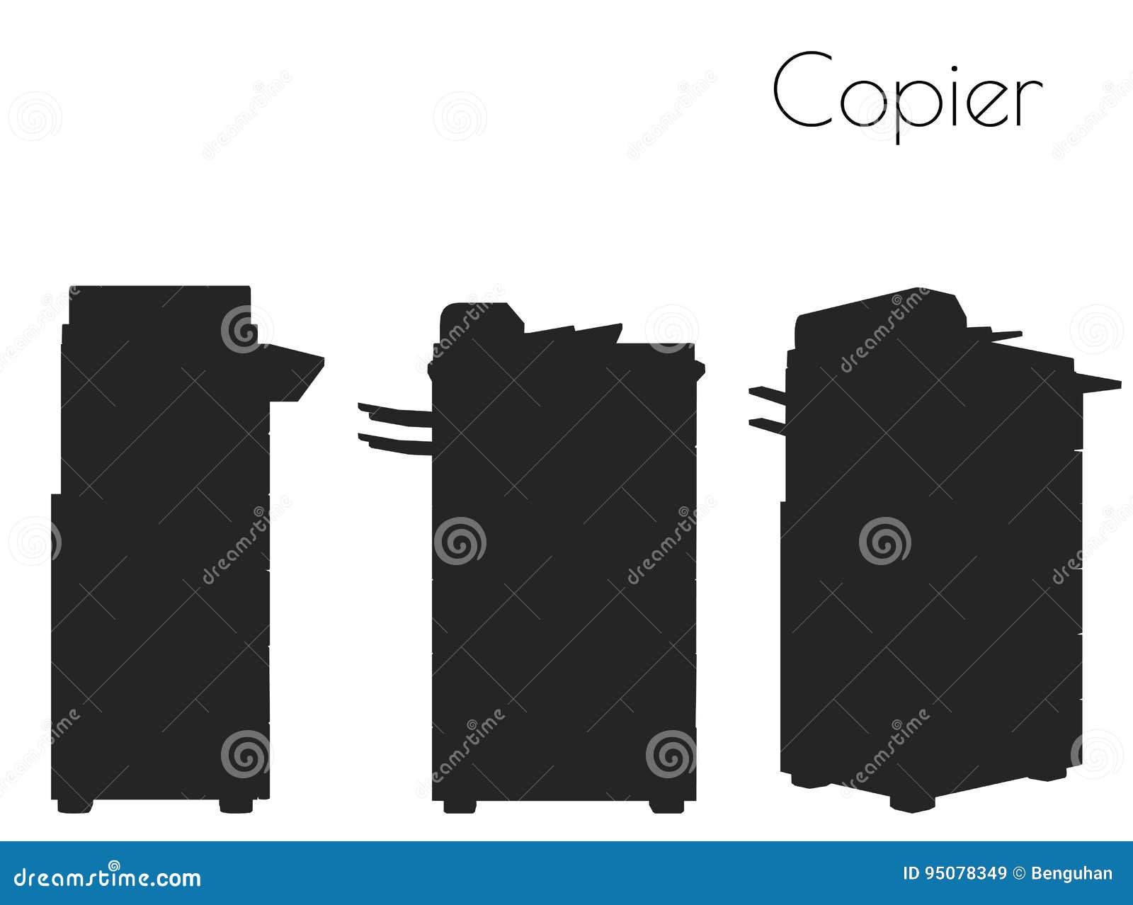 Copier Silhouette on White Background Stock Vector - Illustration of ...