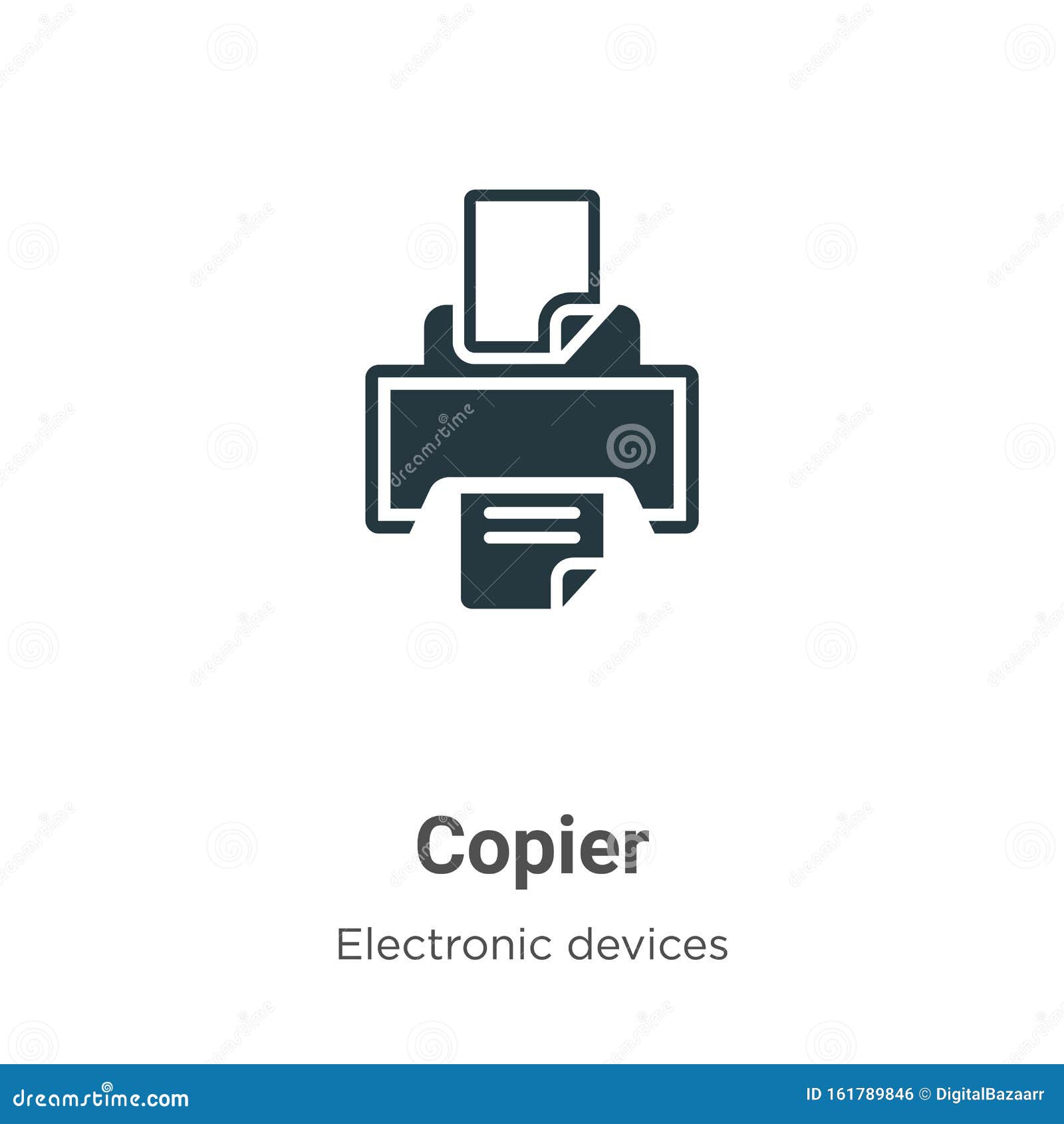 Copier Vector Icon on White Background. Flat Vector Copier Icon Symbol ...