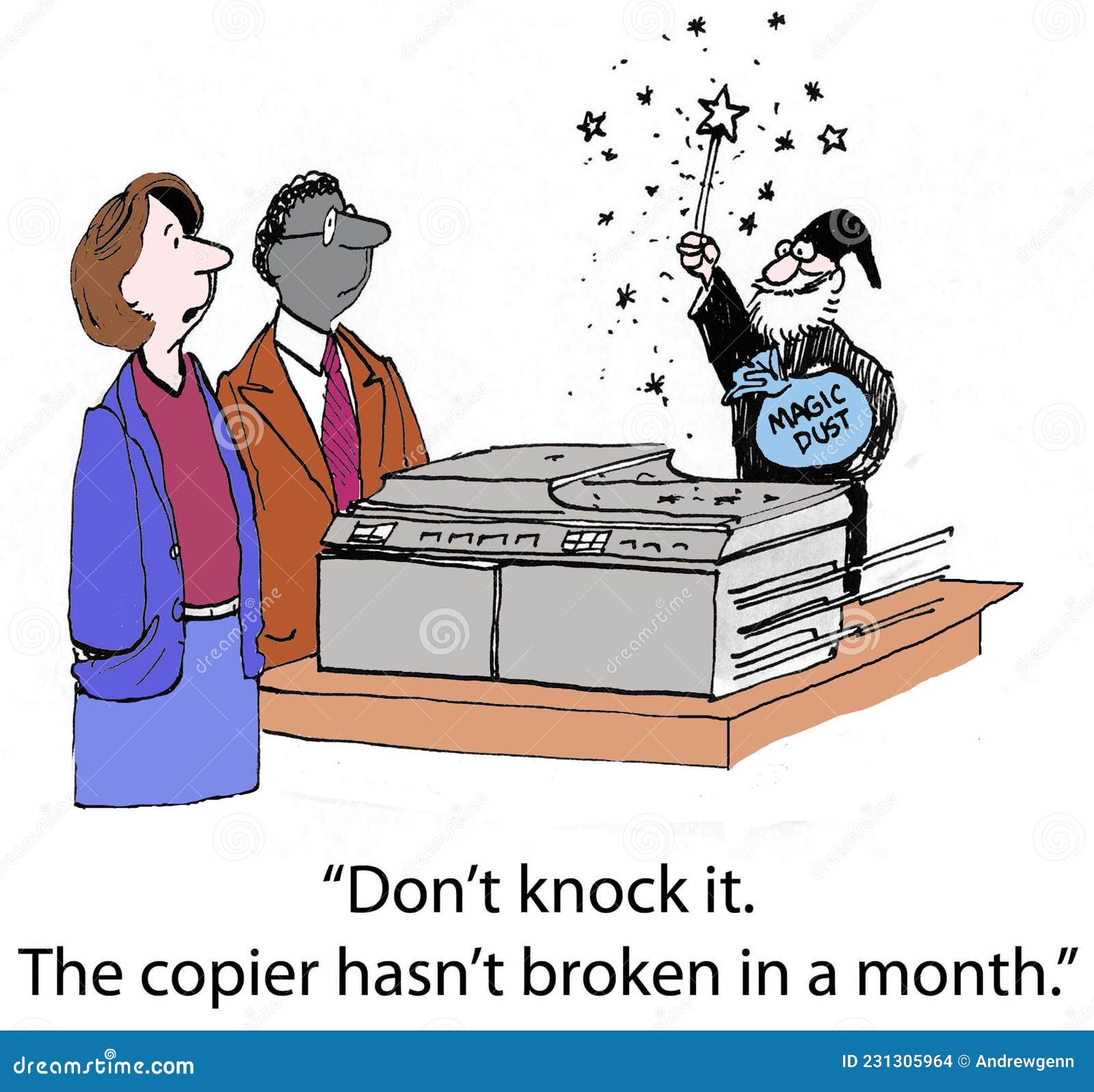 The Copier Works Like Magic from Merlin Stock Illustration ...