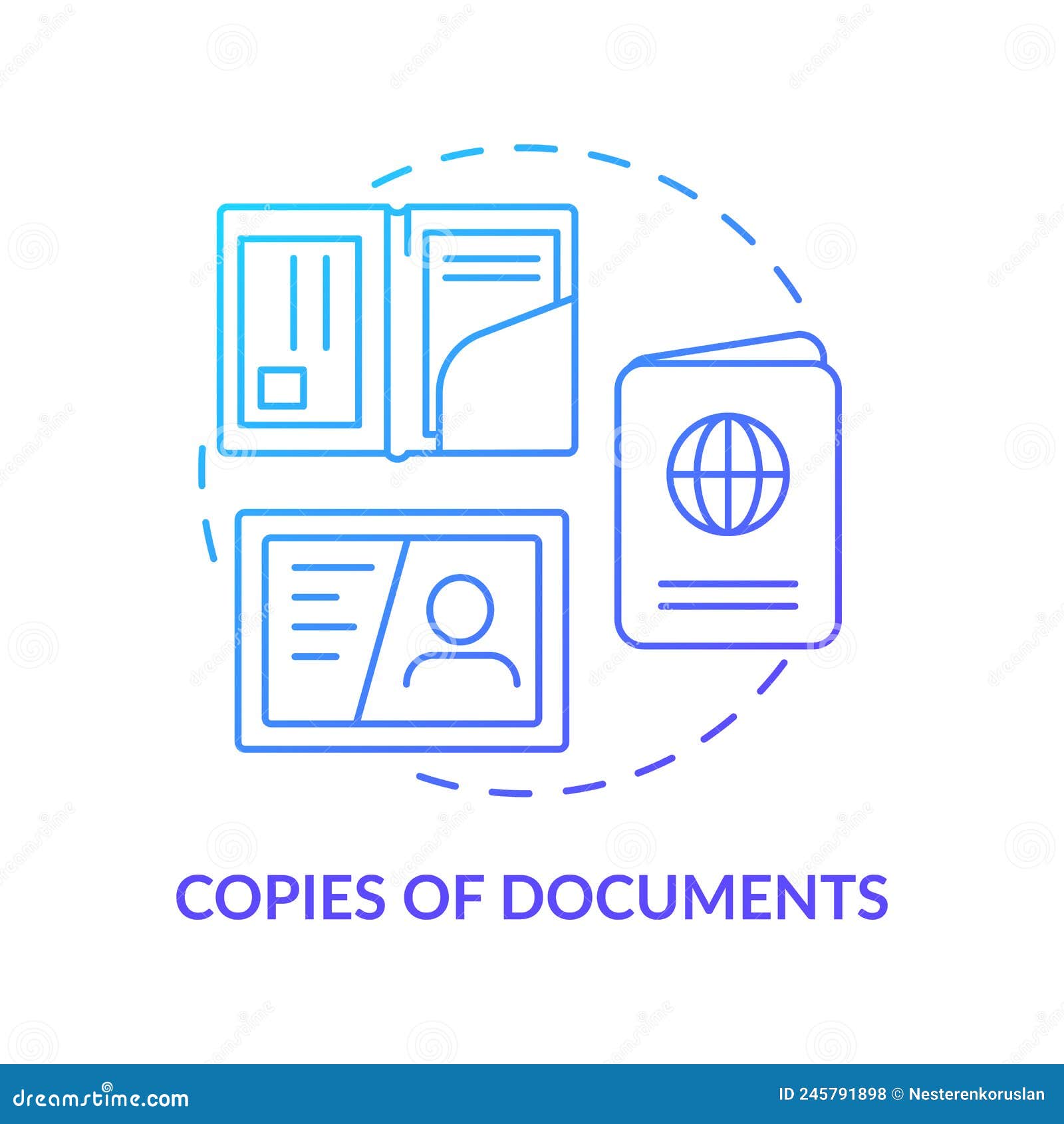 Copies of Documents Blue Gradient Concept Icon Stock Vector ...