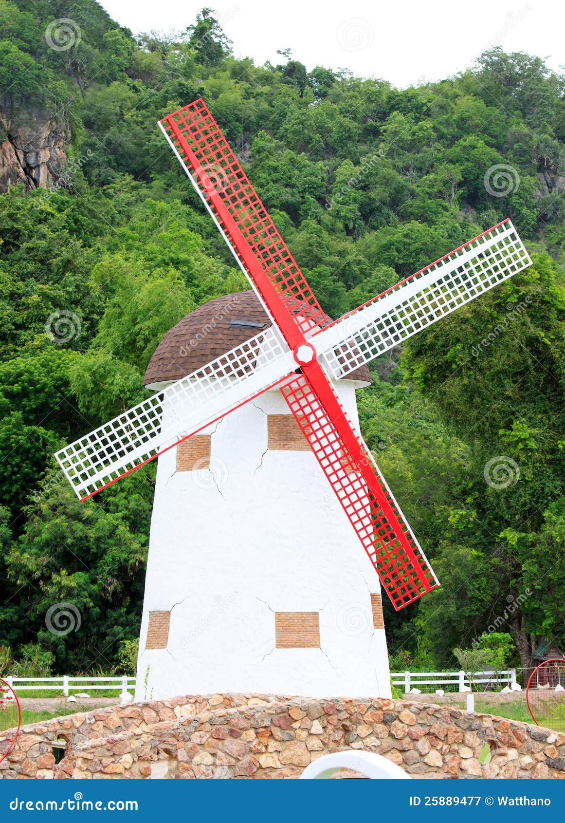 A copies Dutch windmill stock image. Image of grass, landscape - 25889477