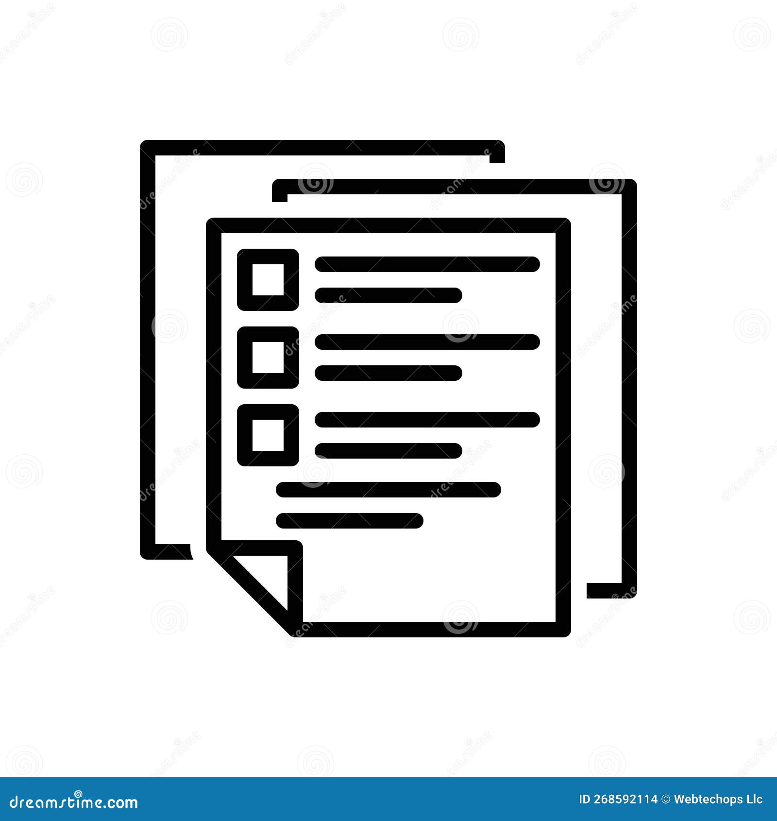 Black Line Icon for Copies, Duplicate and Photocopy Stock Illustration ...