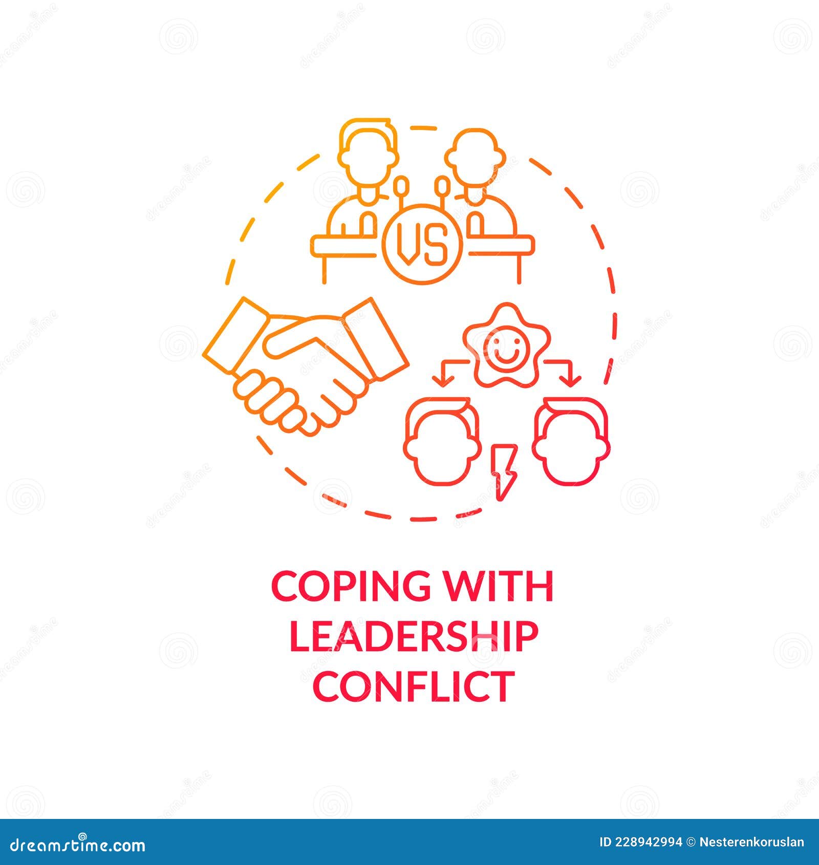 Coping with Leadership Conflict Red Gradient Concept Icon Stock Vector ...
