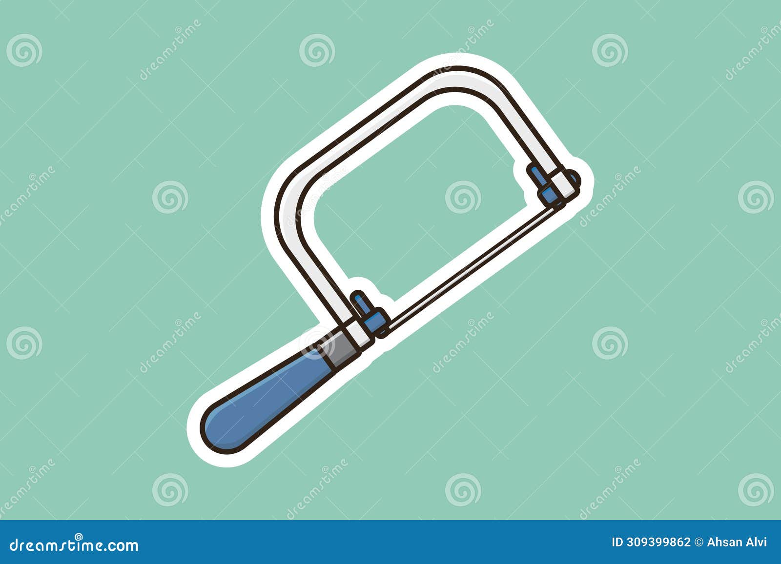 Coping Saw Carpentry Tool Sticker Vector Illustration. Construction ...
