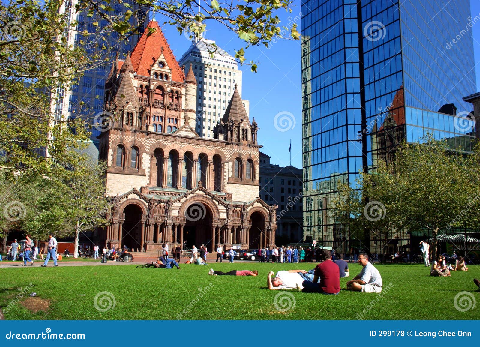 Copley Square, Boston editorial stock photo. Image of lawn - 299178