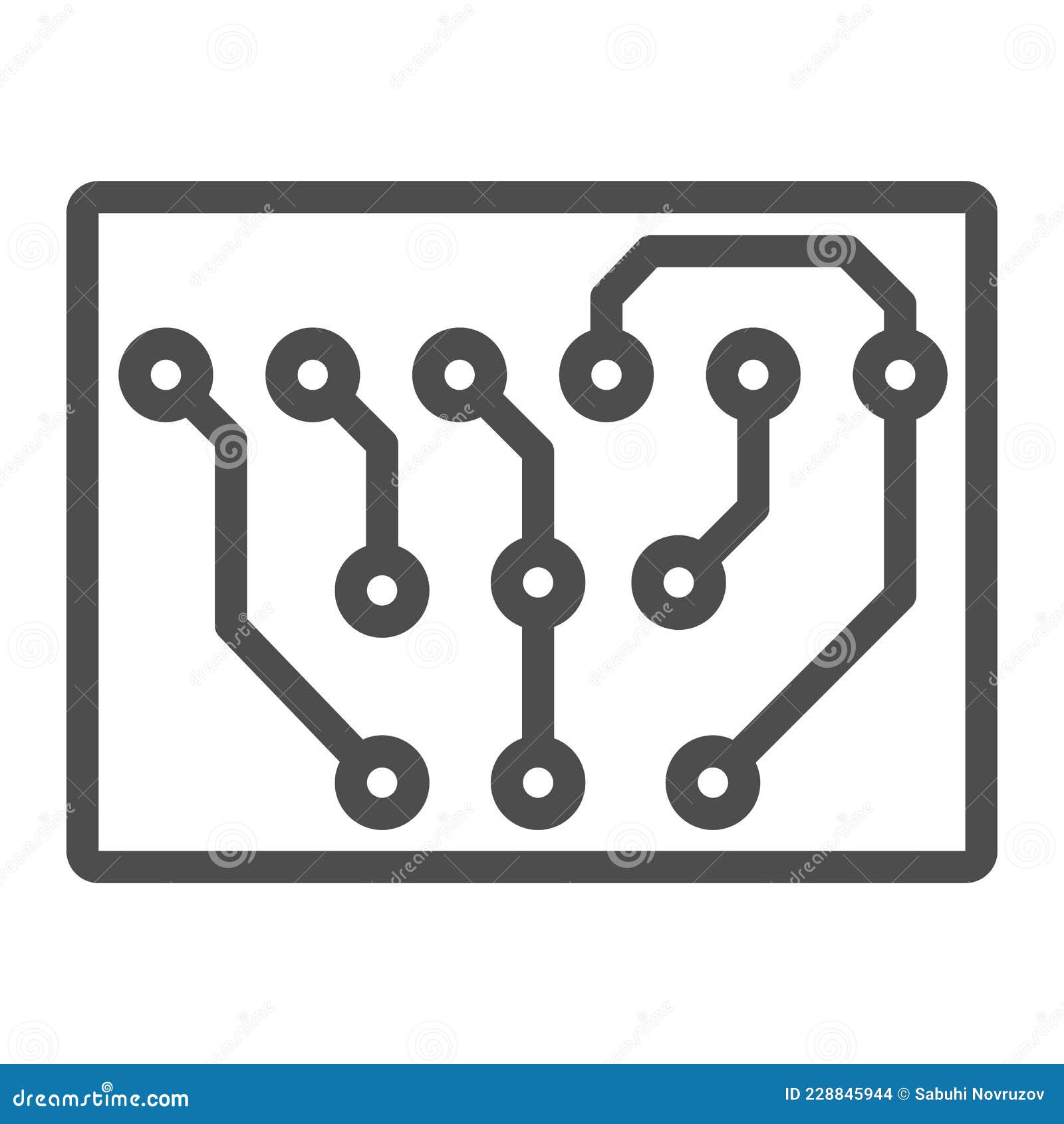 Copmact Prited Circuit Board Rectangle Shape Line Icon, Electronics ...