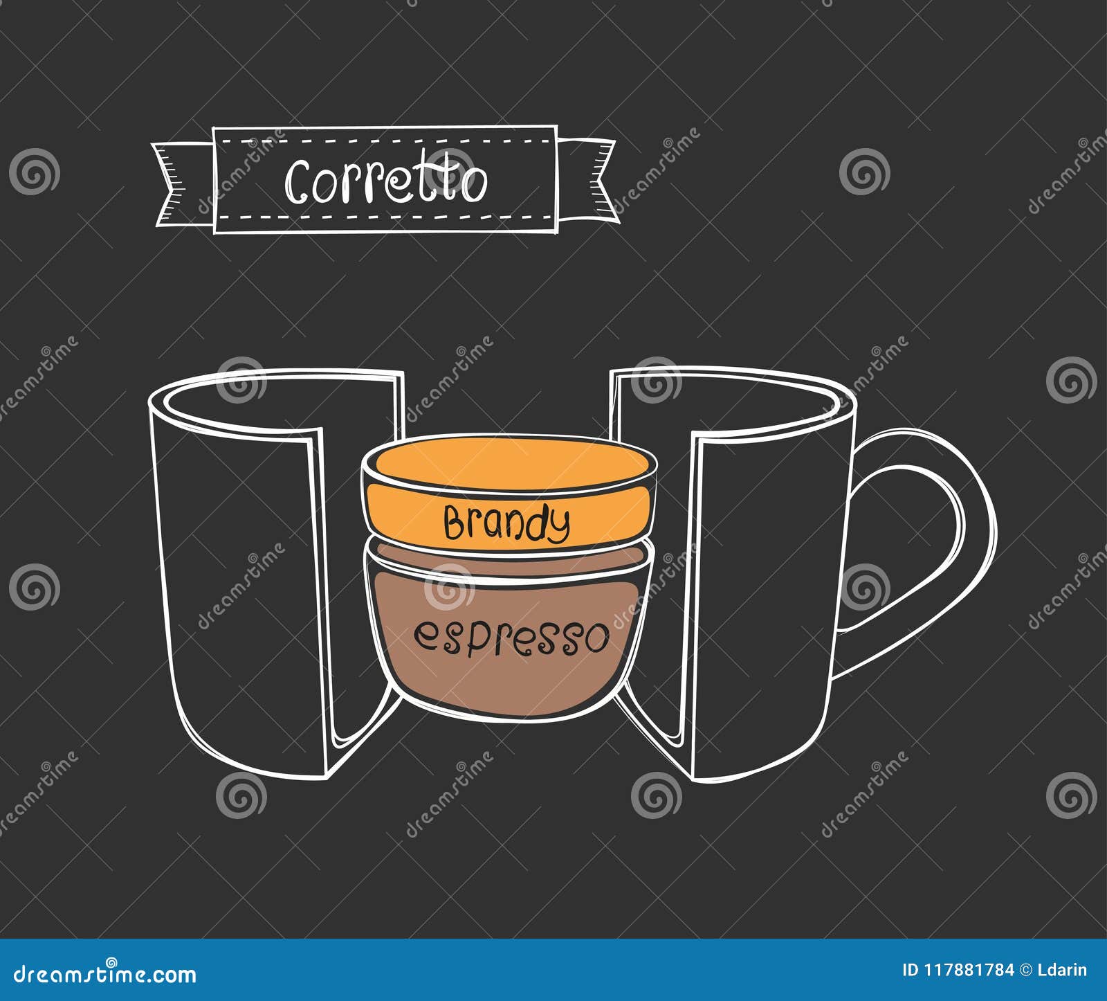 Copo do vetor de Coretto ilustração stock. Ilustração de quente - 117881784