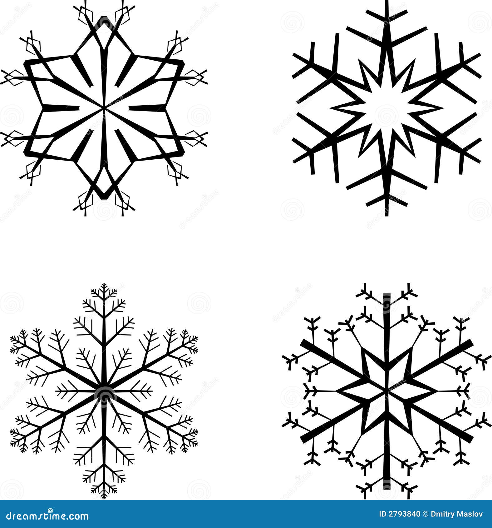 Copos de nieve ilustración del vector. Ilustración de silueta - 2793840