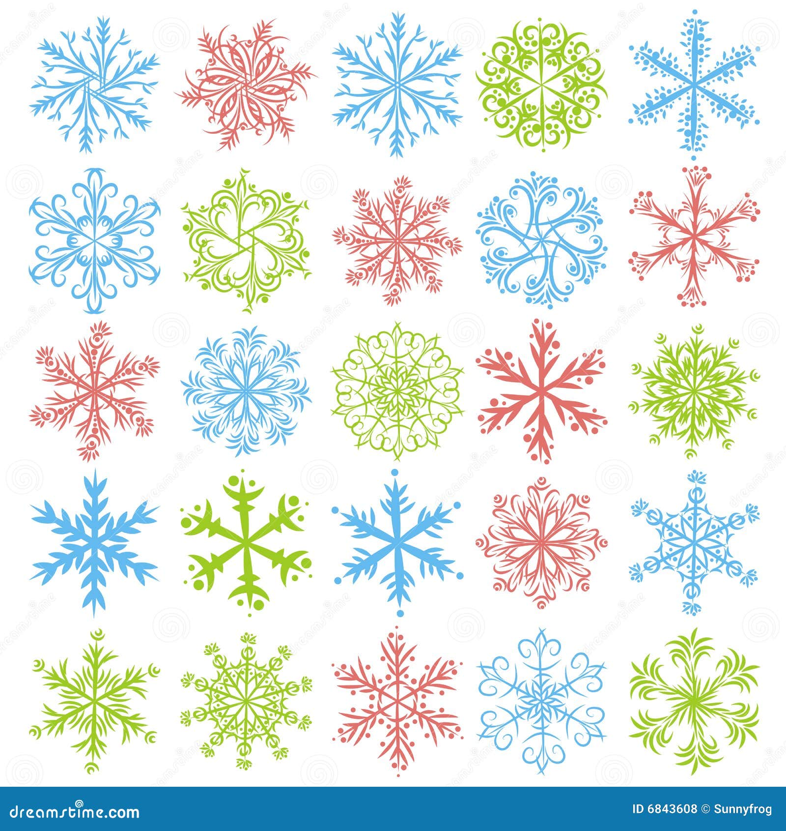 Copos De Nieve Del Color, Vector Ilustración del Vector - Ilustración ...