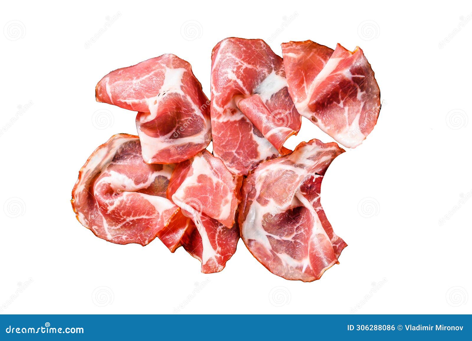 Coppa, Capocollo, Capicollo Meat. Isolated on White Background. Top ...