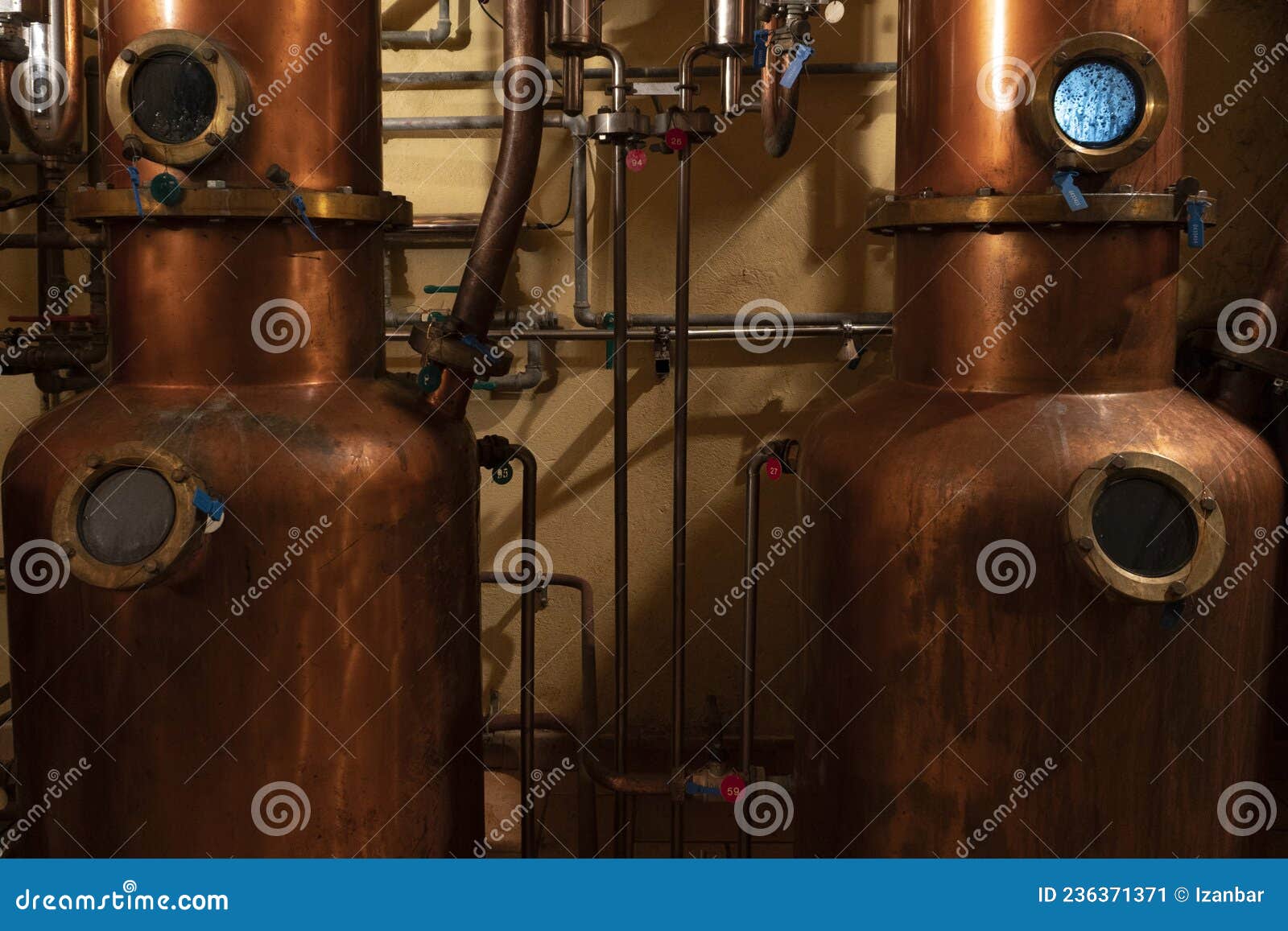Copper Alambic Inside Distillery Stock Image - Image of plant, spirit ...