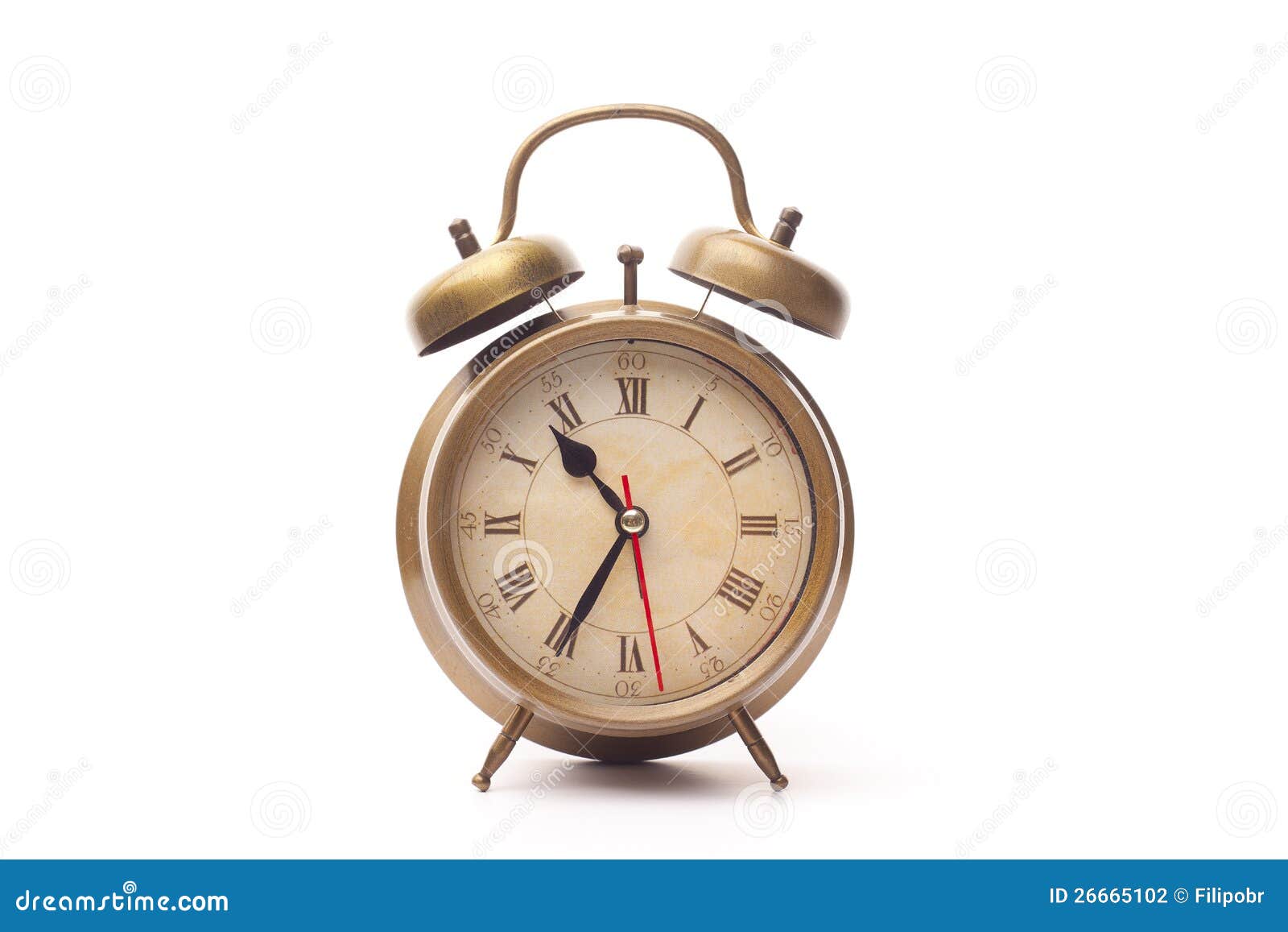 Copper alarm clock stock photo. Image of metal, numbers - 26665102