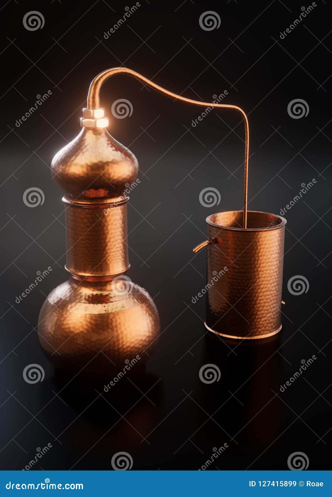 Copper Alembic Distiller 3d Illustration Stock Illustration ...
