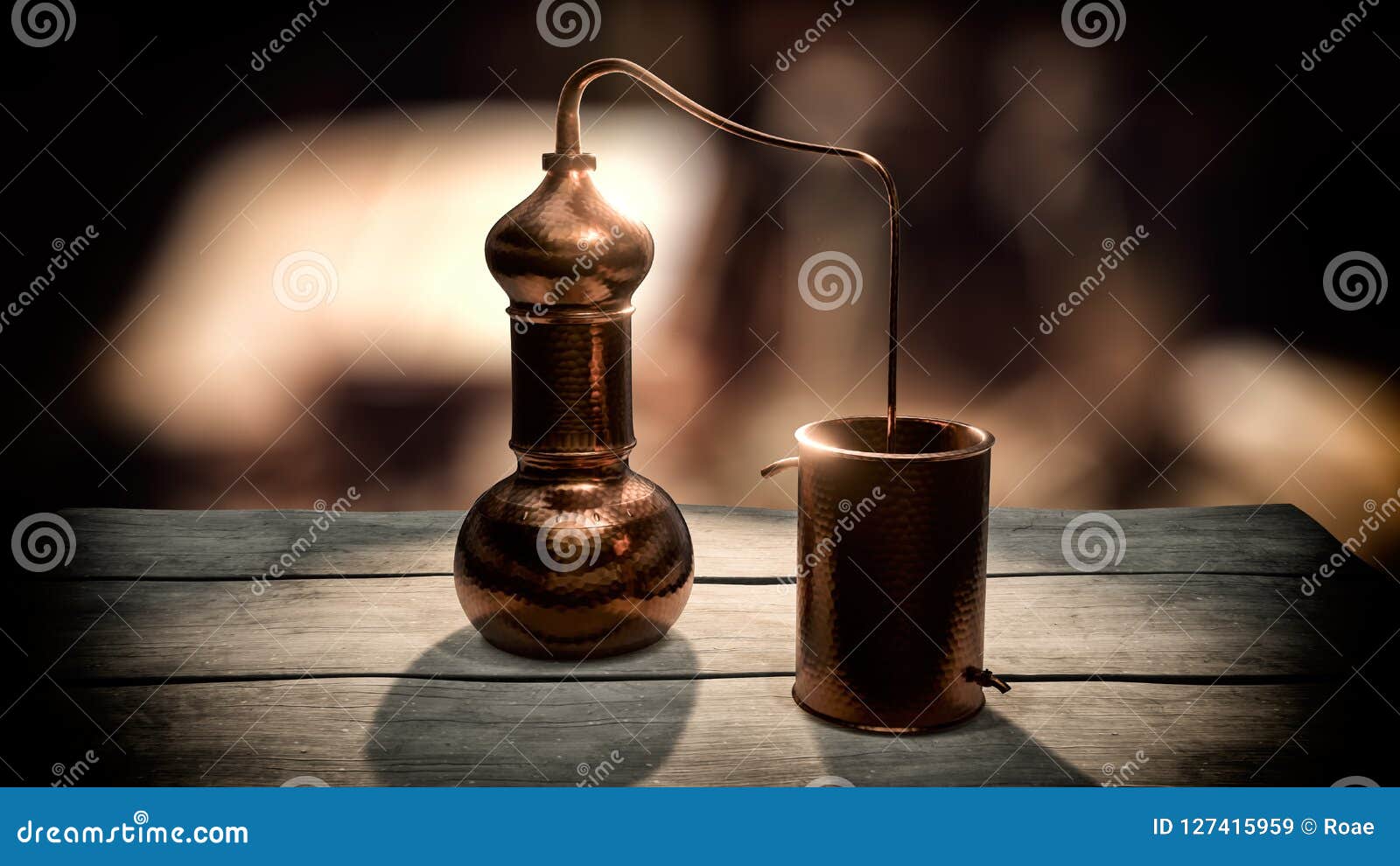 Copper Alembic Distiller 3d Illustration Stock Illustration ...