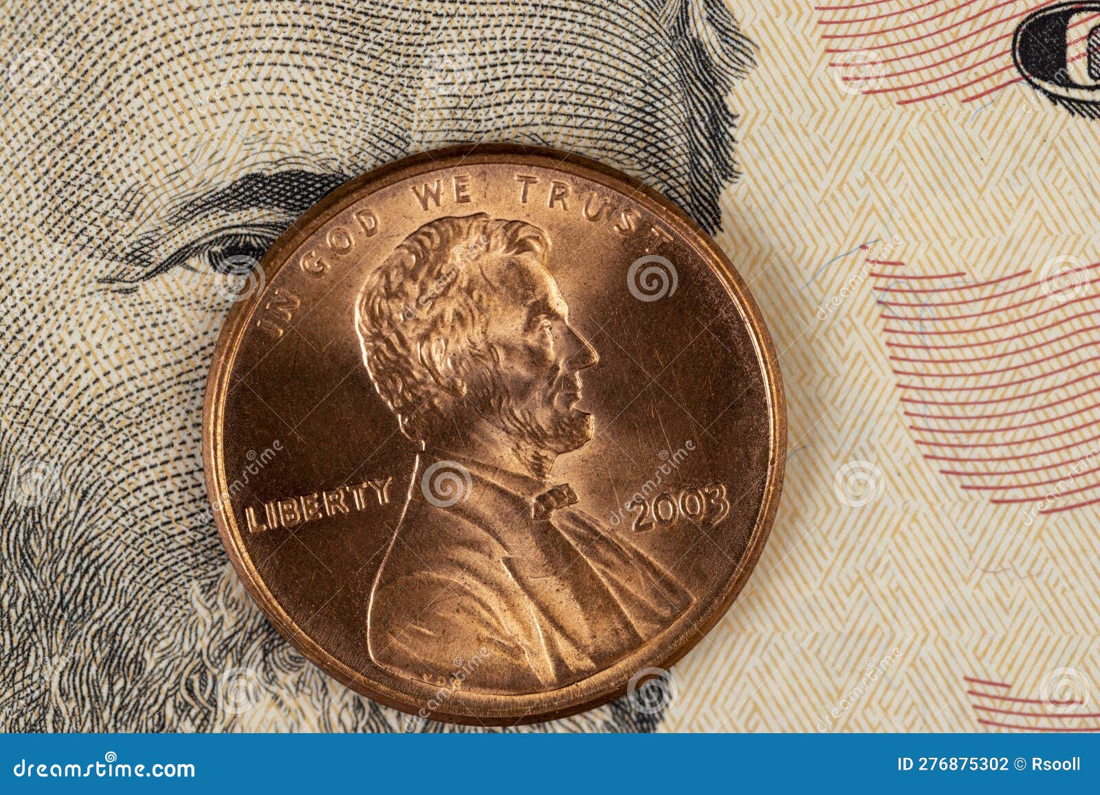 Copper American Coins with a Face Value of One Cent Stock Photo - Image ...