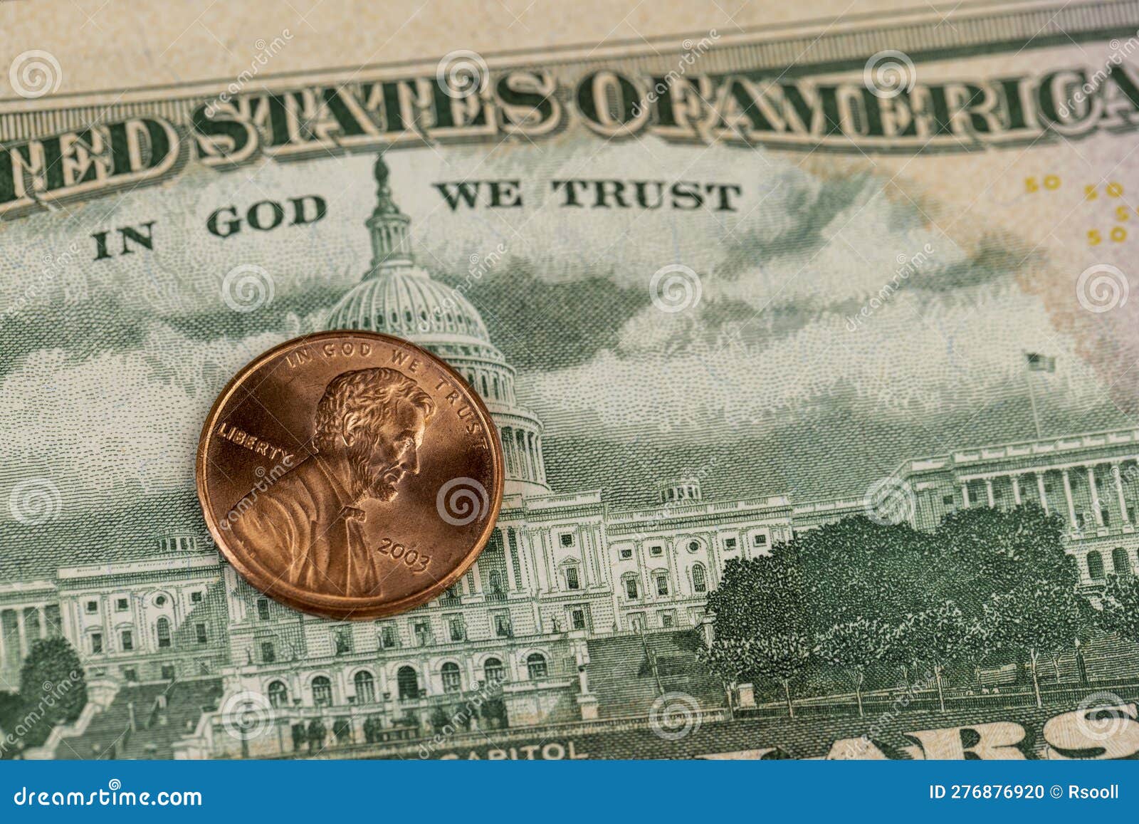 Copper American Coins with a Face Value of One Cent Stock Photo - Image ...