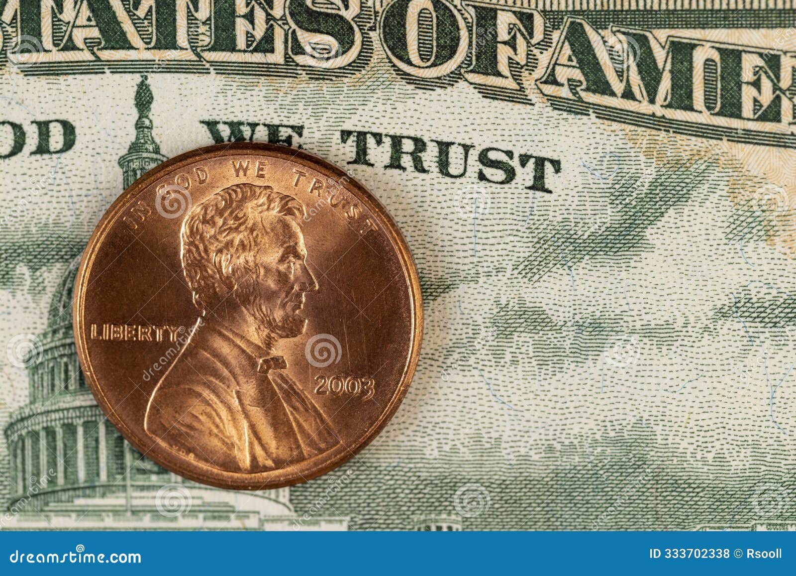 Copper American Coins with a Face Value of One Cent Stock Photo - Image ...