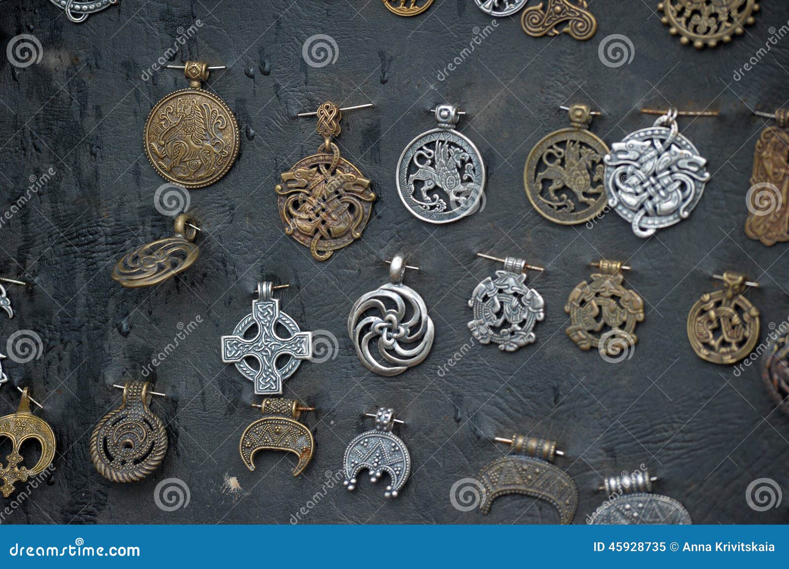 Copper amulets stock image. Image of craftsmanship, display - 45928735