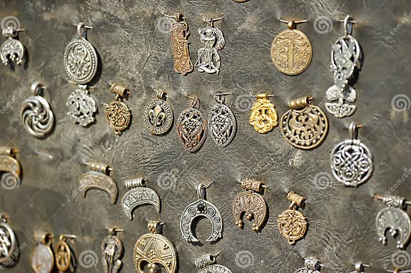 Copper amulets stock image. Image of luck, green, beads - 54201515