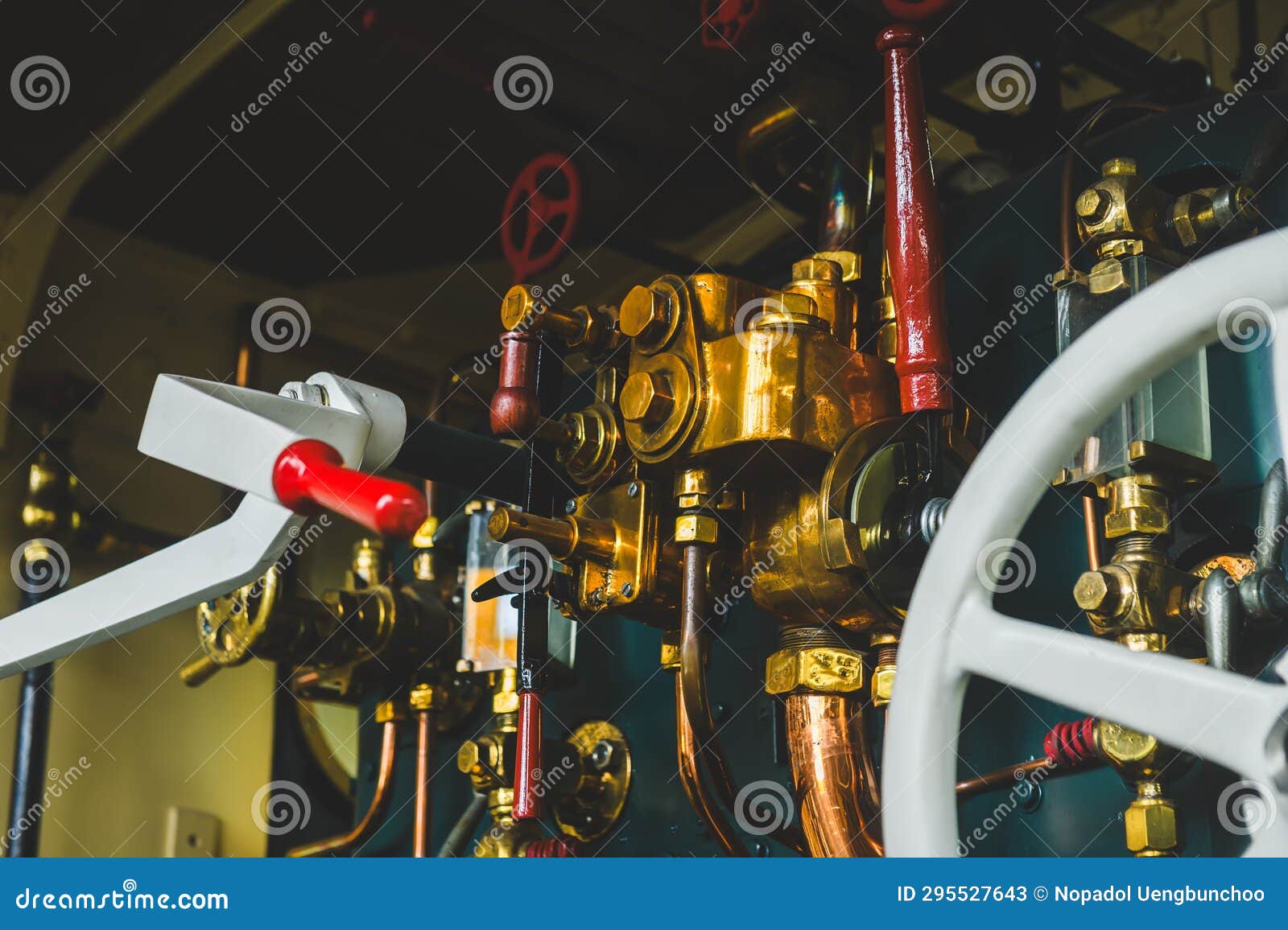 Copper Antique Steam Train Control Stock Image - Image of data, analog ...