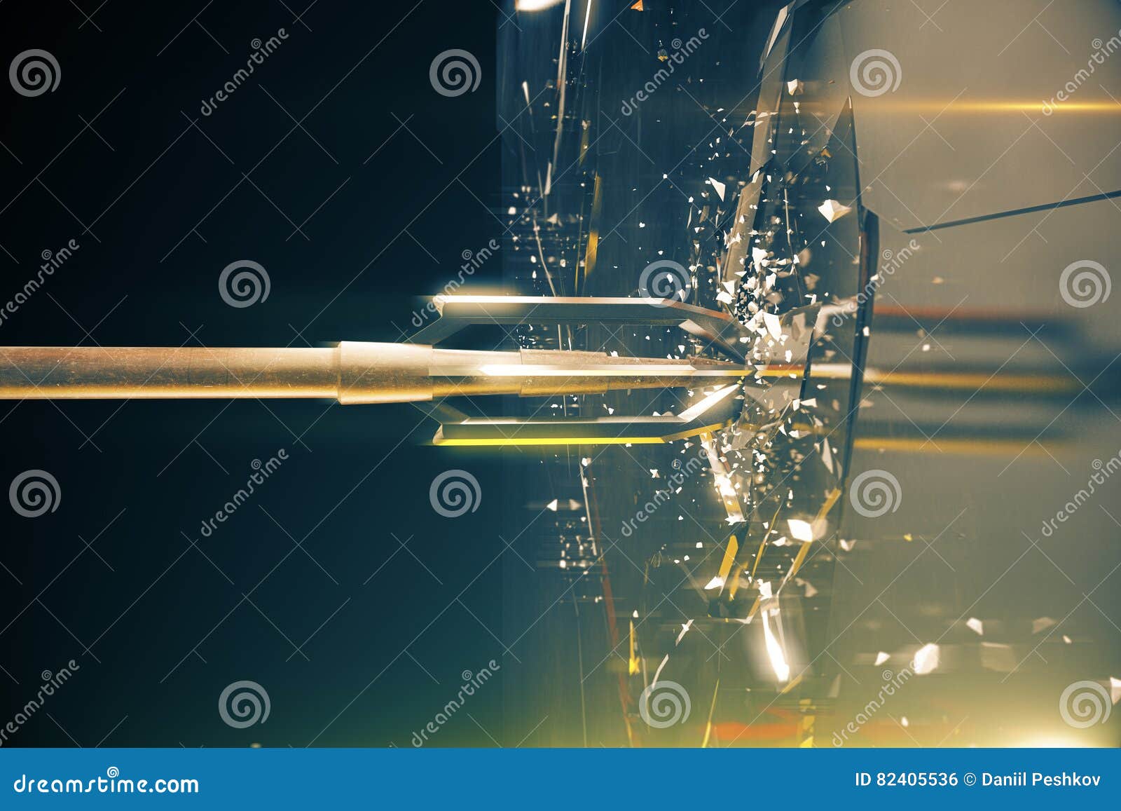 Copper Arrow Breaking Glass Side Stock Illustration - Illustration of ...