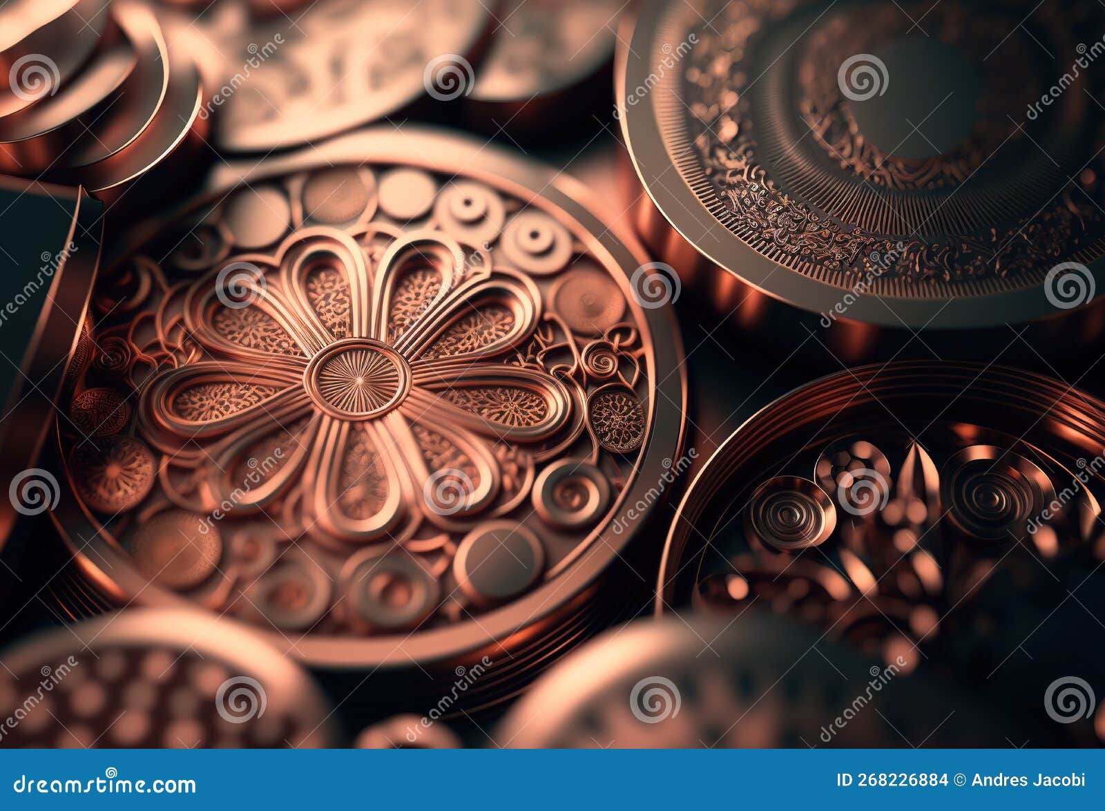 Copper Background, Close Up Macro Image. Three Dimensional Style Stock ...