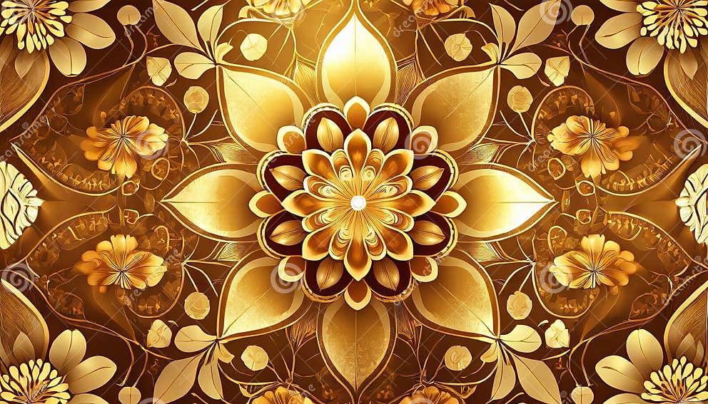 Copper Background with Geometric Patterns in the Shape of a Flower or ...