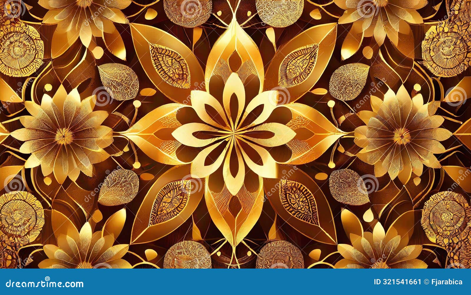 Copper Background with Geometric Patterns in the Shape of a Flower or ...
