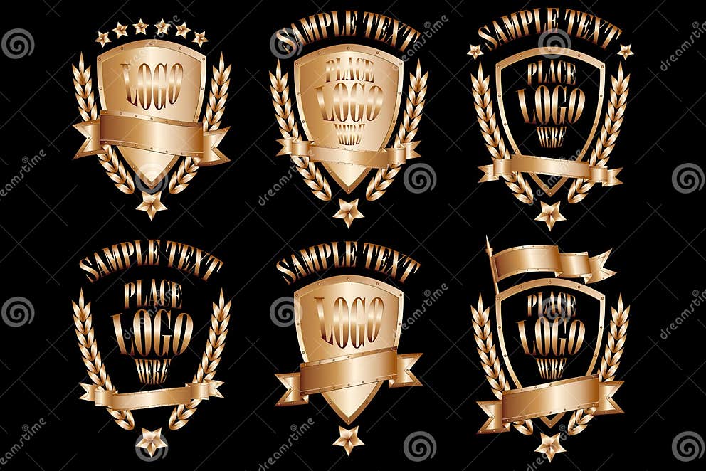 Copper_badge_set иллюстрация вектора. иллюстрации насчитывающей рамка ...