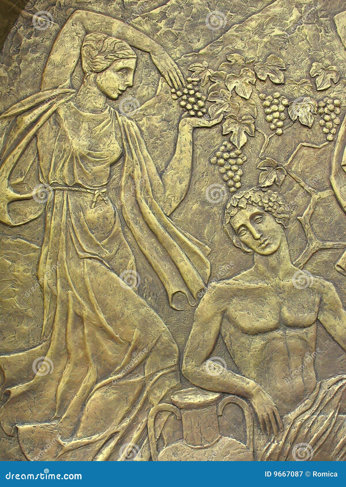 Copper Bas-relief on the Basis of Ancient Myths Stock Image - Image of ...