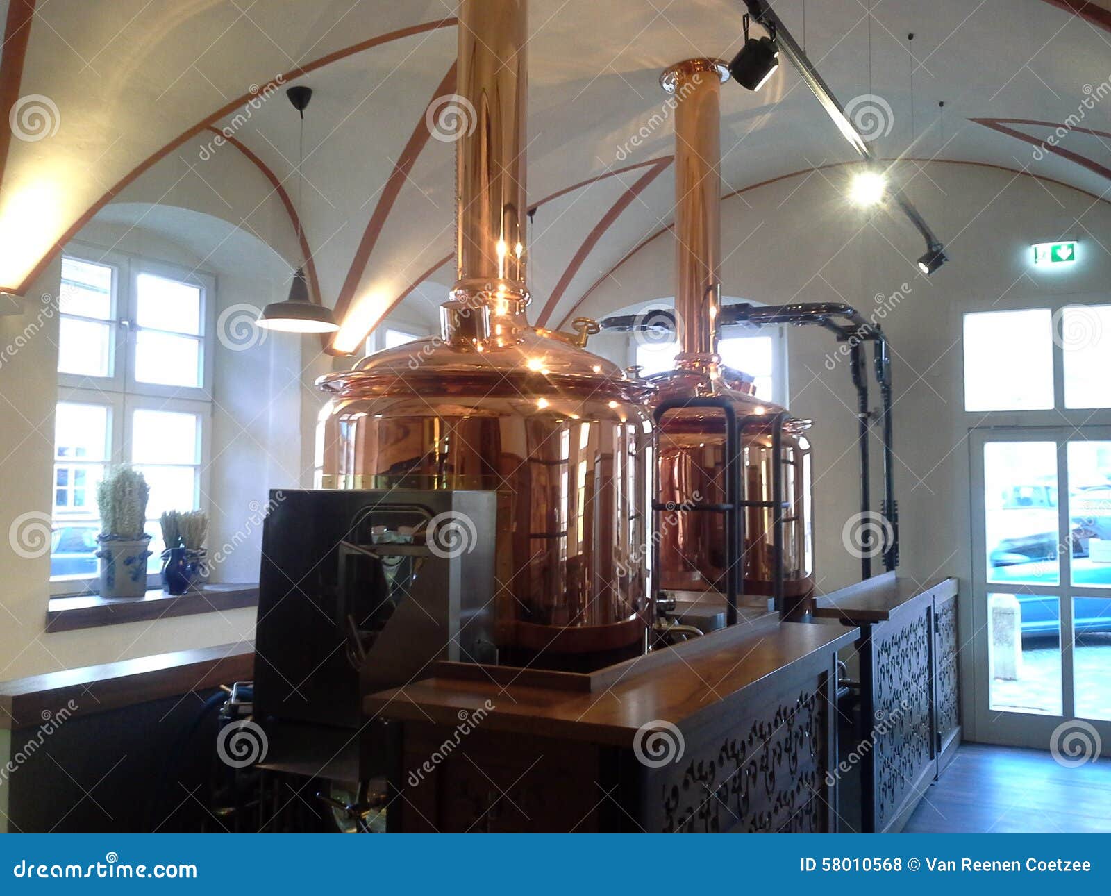 Copper Beer distillery stock photo. Image of inside, distillery - 58010568