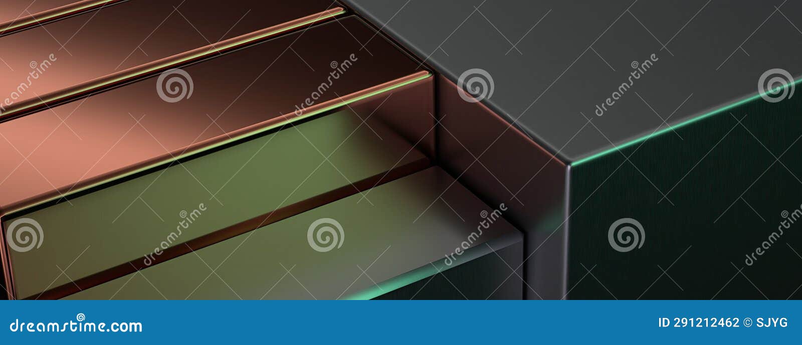 Copper Box Collective Metallic Elegant Modern 3D Rendering Image ...