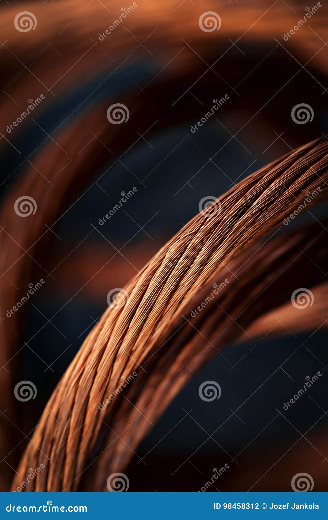 Copper braided cable stock photo. Image of wire, power - 98458312