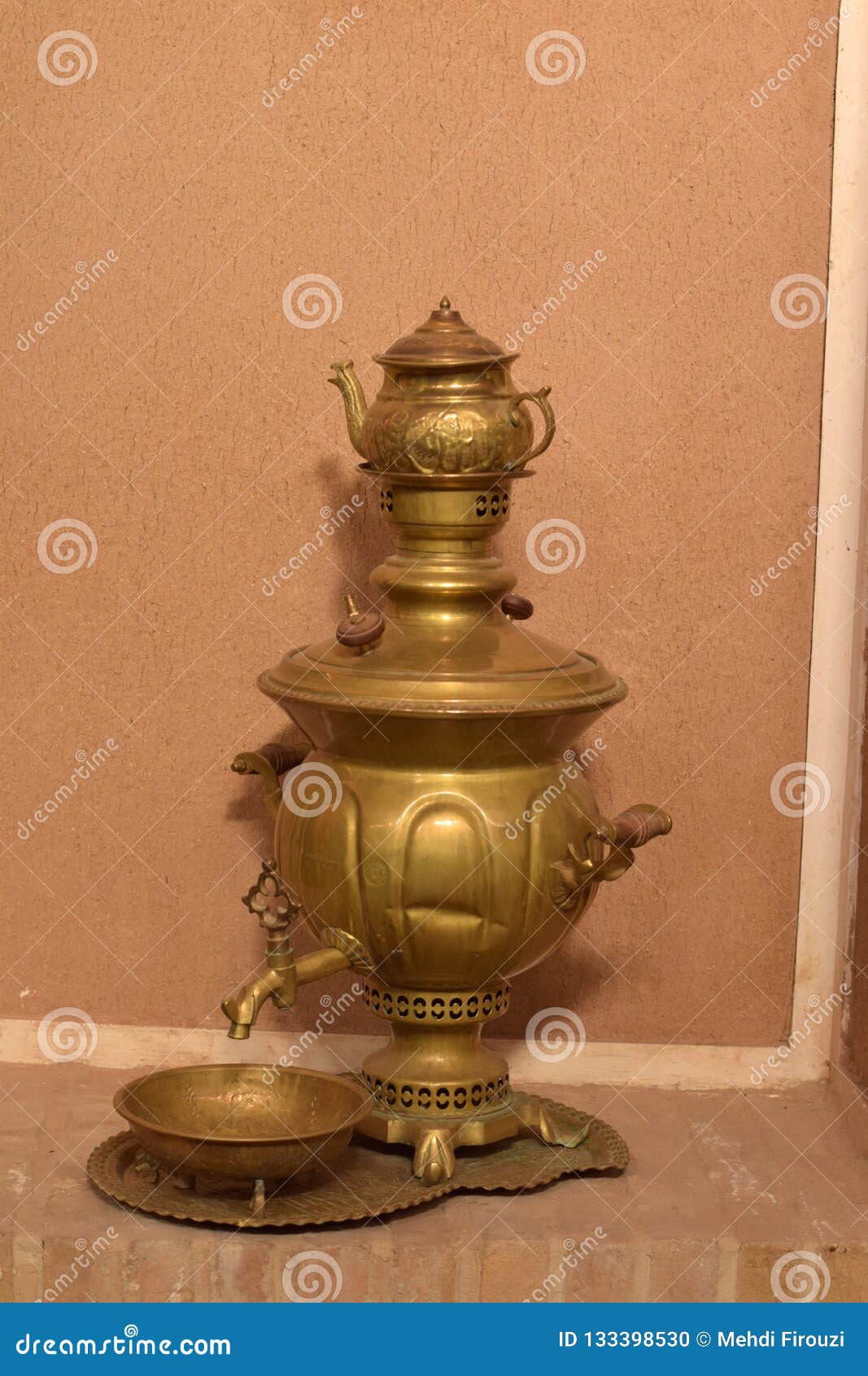 A Samovar from Old Days of Iran Stock Photo - Image of metal, tray ...