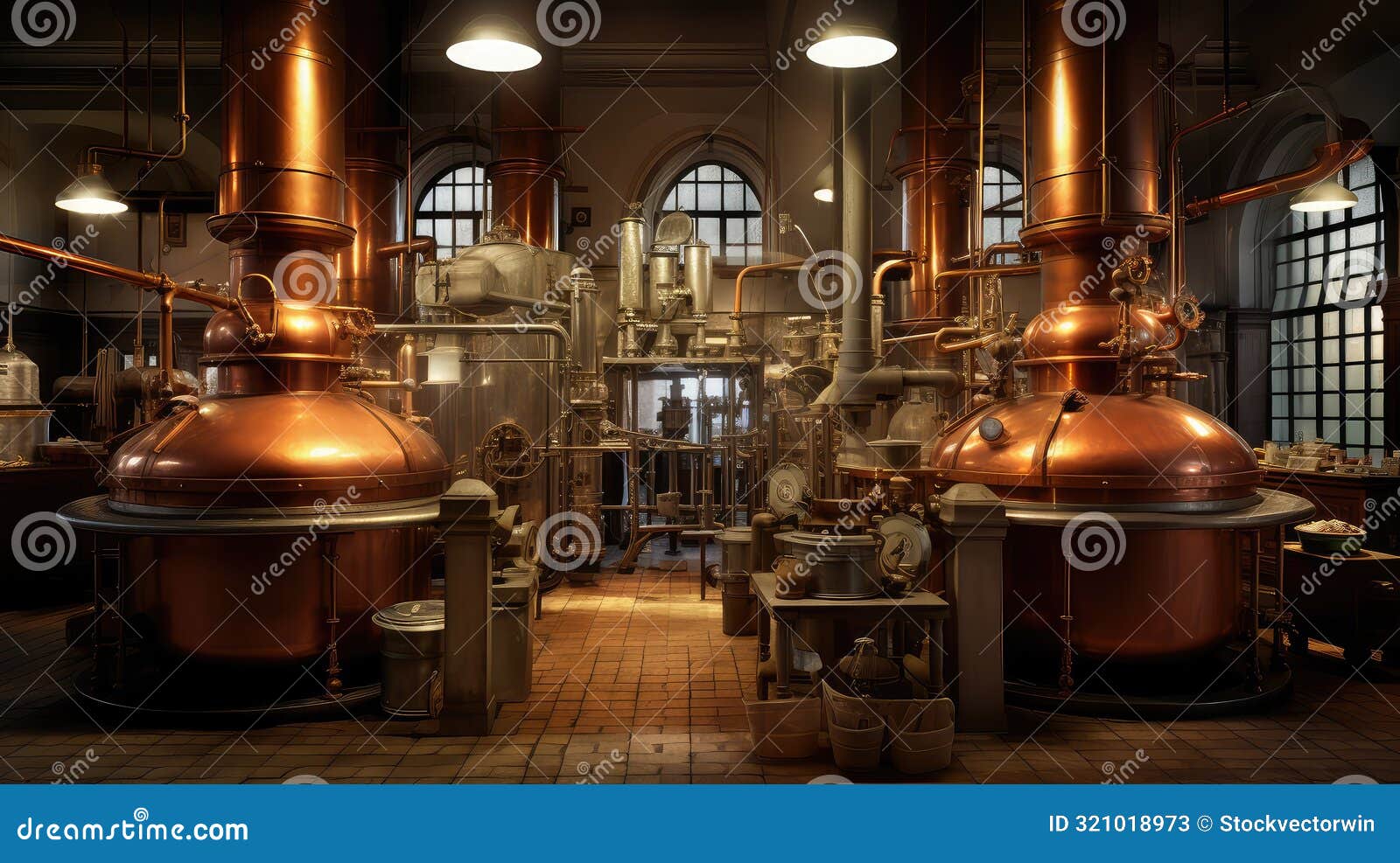 Copper brewing equipment stock illustration. Illustration of brewing ...