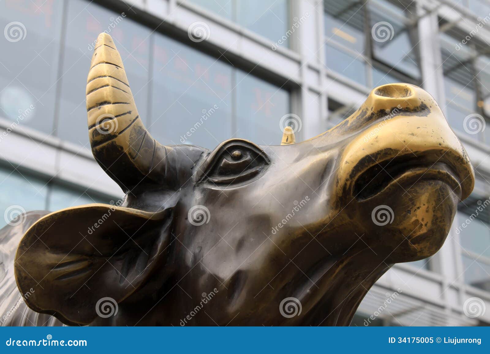 Copper Bull in the Street in Beijing Stock Image - Image of landmarks ...