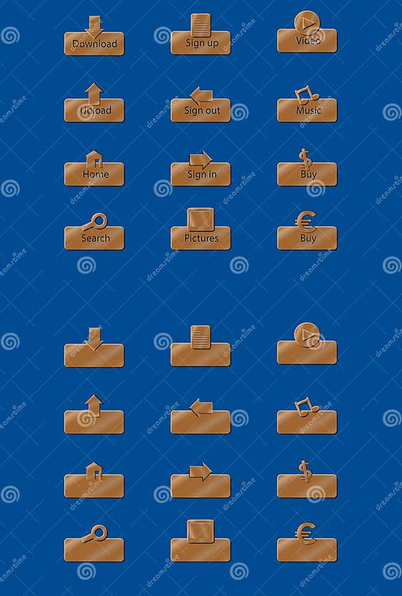 Copper buttons stock vector. Illustration of button, dollar - 33462934