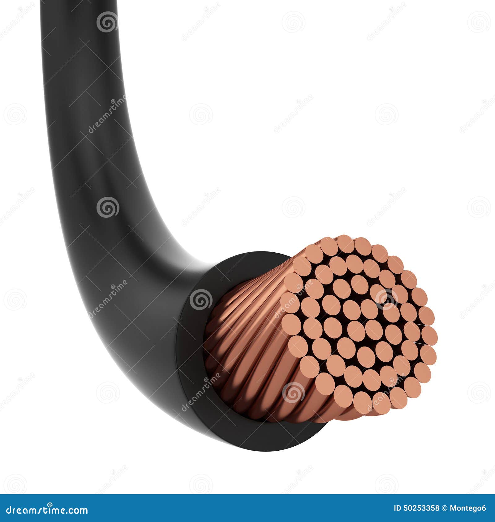 Copper Cable. Realistic Electrical Multicore Wire With Coloured ...